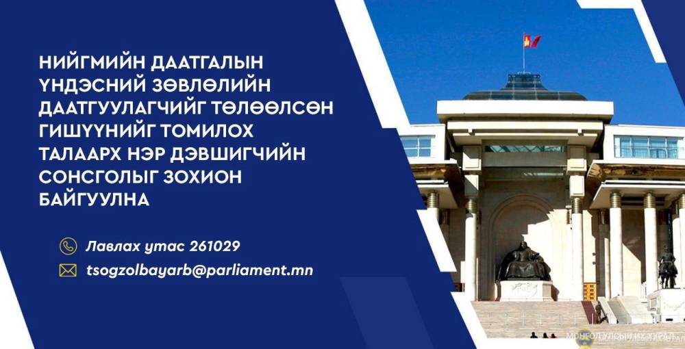 Нийгмийн даатгалын үндэсний зөвлөлийн даатгуулагчийг төлөөлсөн гишүүнийг томилох нэр дэвшигчийн ...