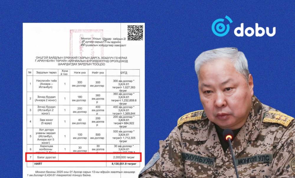 Дарга нар томилолтоор явахдаа бэлэгний мөнгөө төсвөөс гаргуулж авдаг уу - dobu.mn